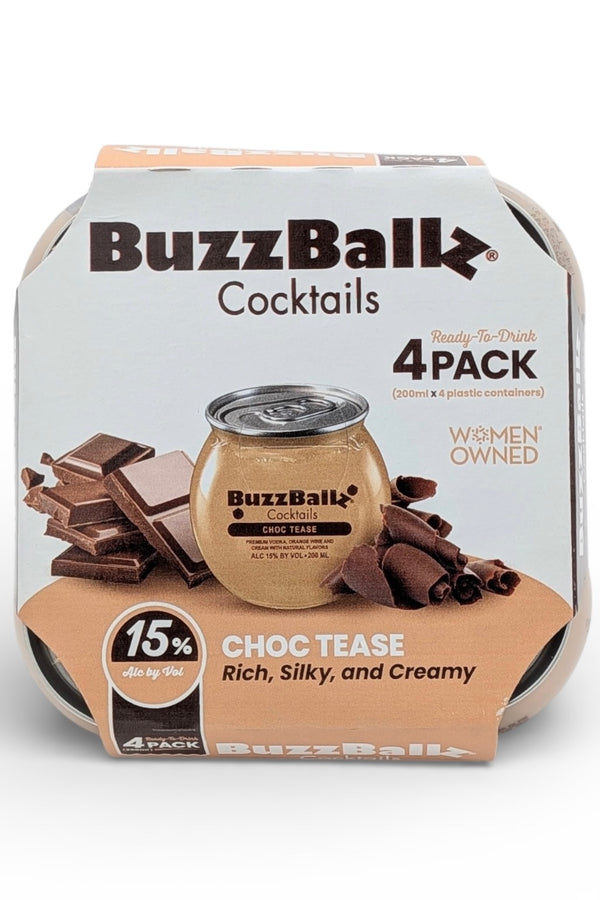 Buy BuzzBallz Cocktails Choc Tease RTD Ready to Drink 4 x 200 ml Online
